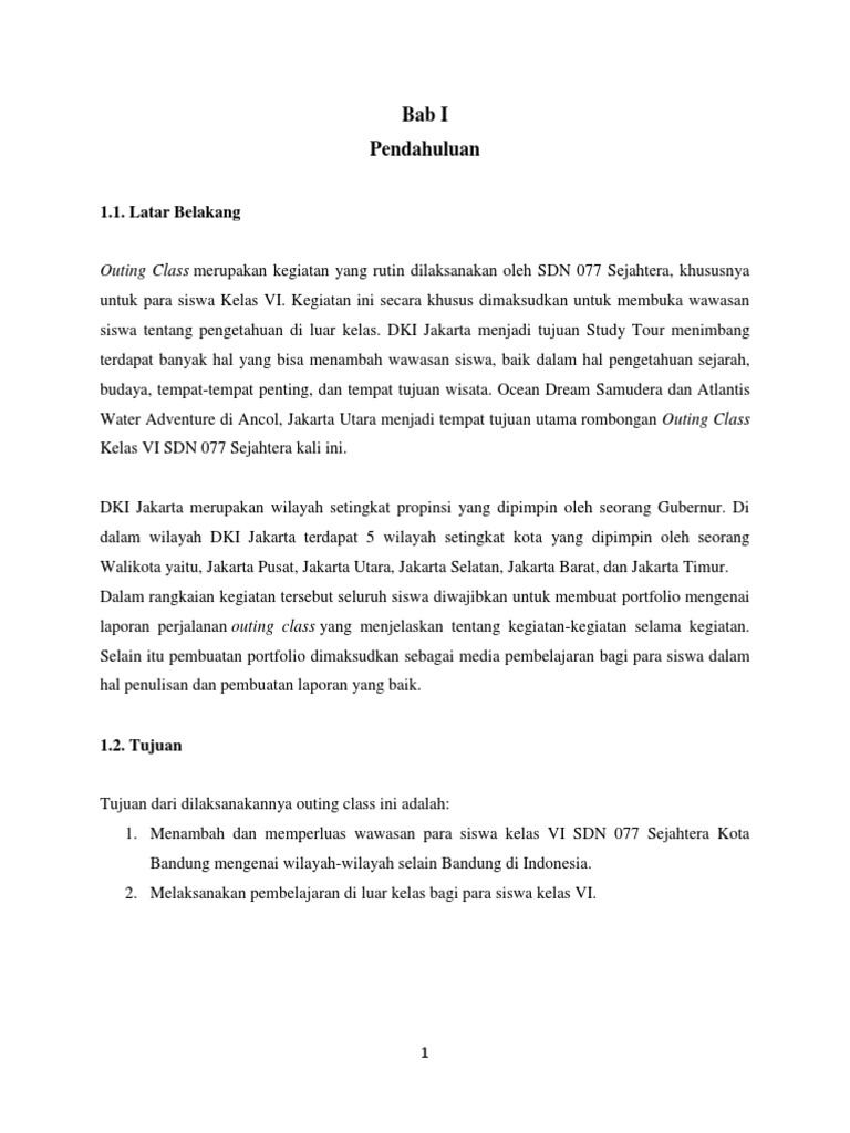 Tugas Outing Class | PDF | Perjalanan | Sains & Matematika