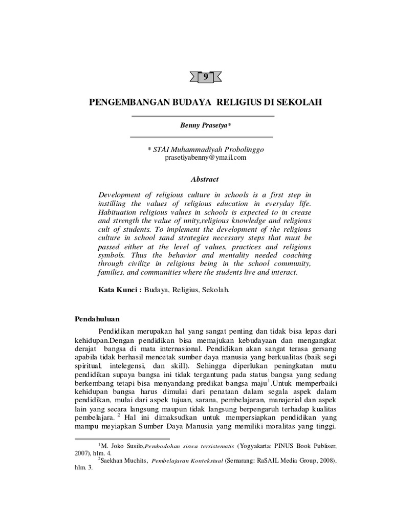 Pengembangan Budaya Religius Sekolah | PDF