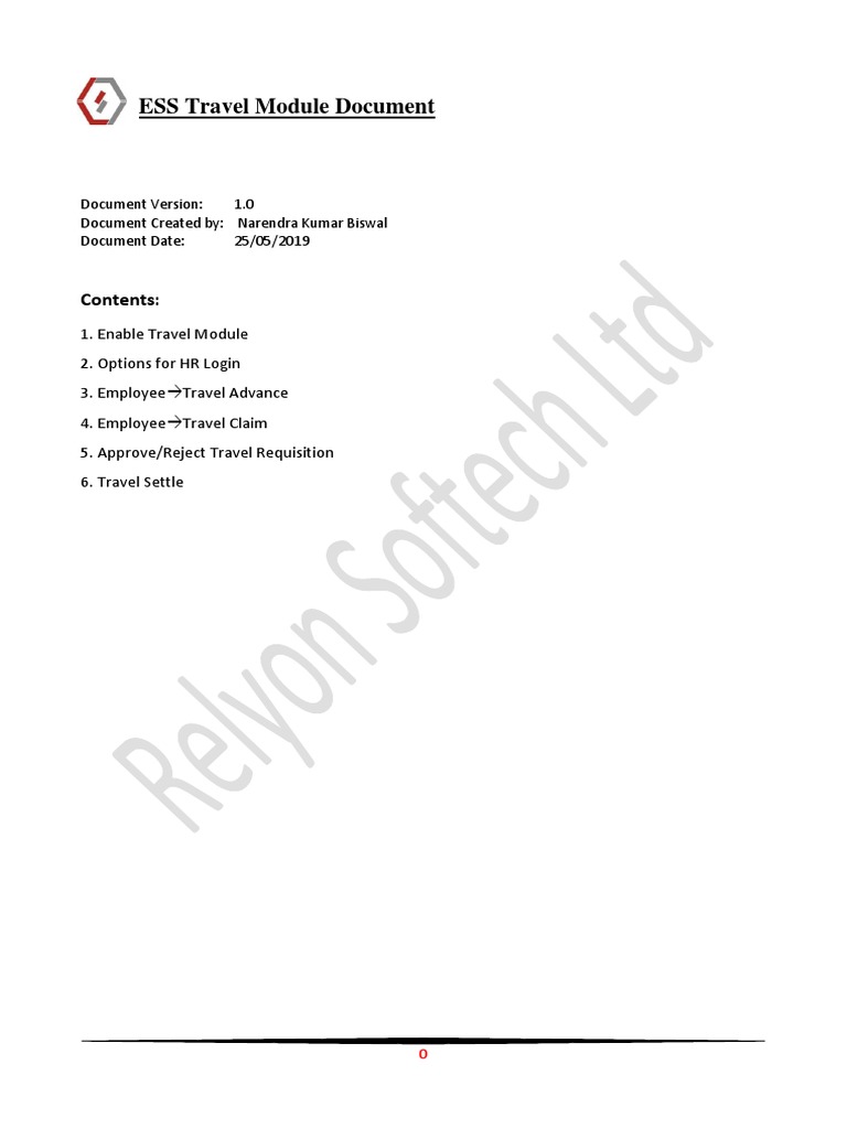 Travel Module Documentation | PDF