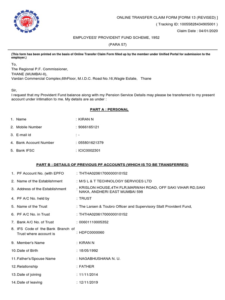 Withdraw PF PDF | PDF | Finance & Money Management | Law
