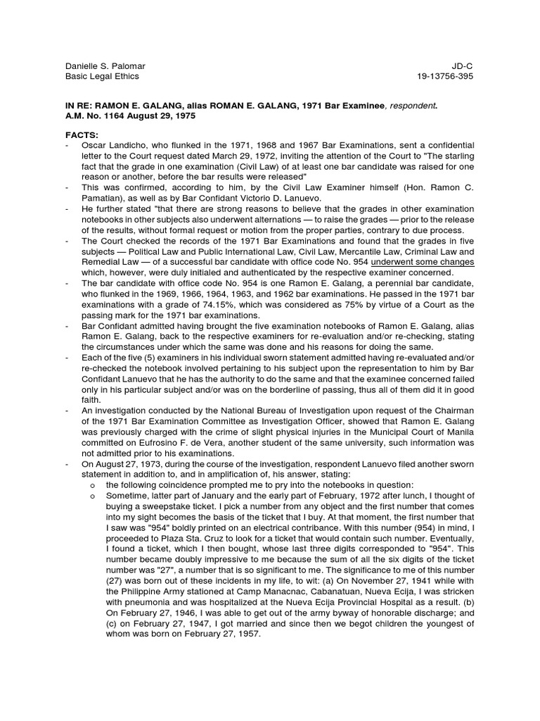 PALOMAR - in RE - RAMON E GALANG | PDF | Politics | Law