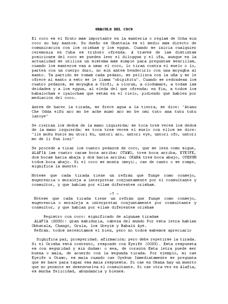 Oraculo Del Coco | PDF