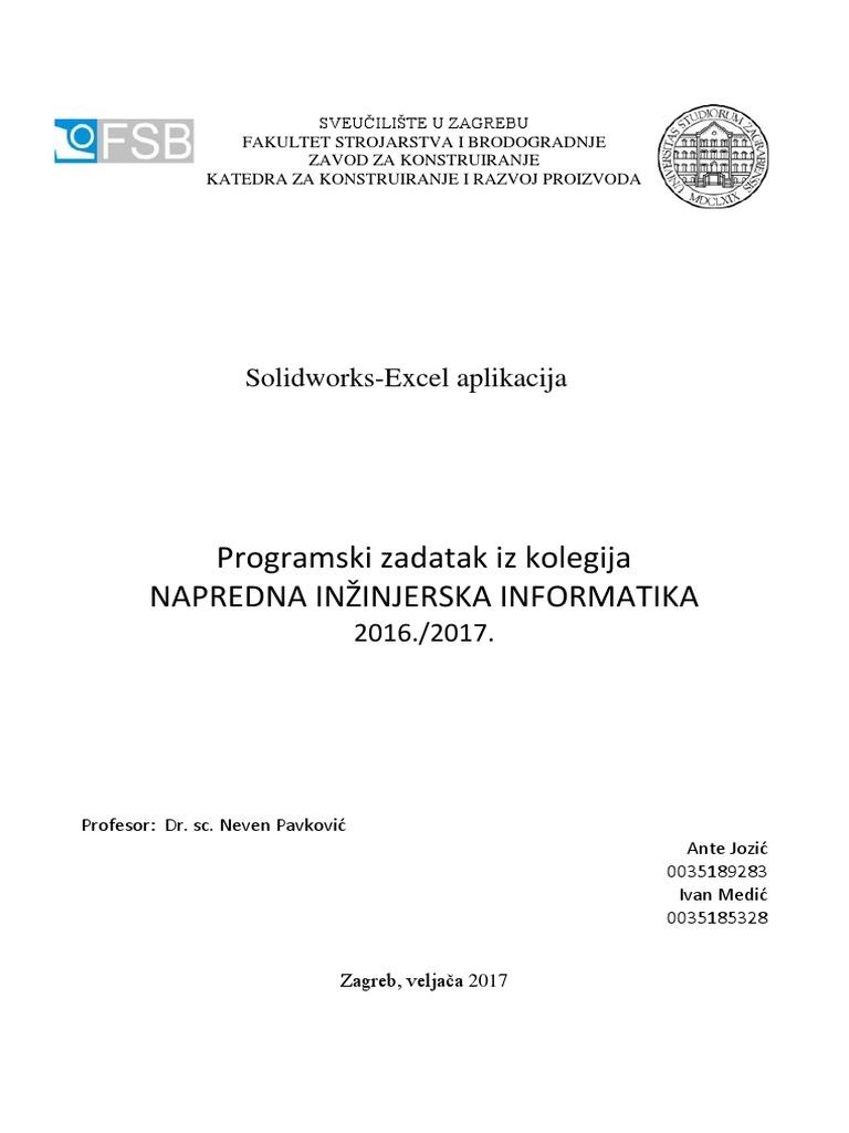 Napredna Inženjerska Informatika FSB PDF | PDF