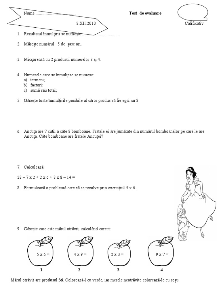 Test Mate Clasa A 3-A | PDF