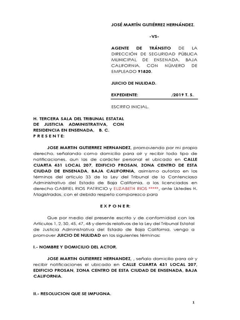Juicio de Nulidad Administrativo | PDF