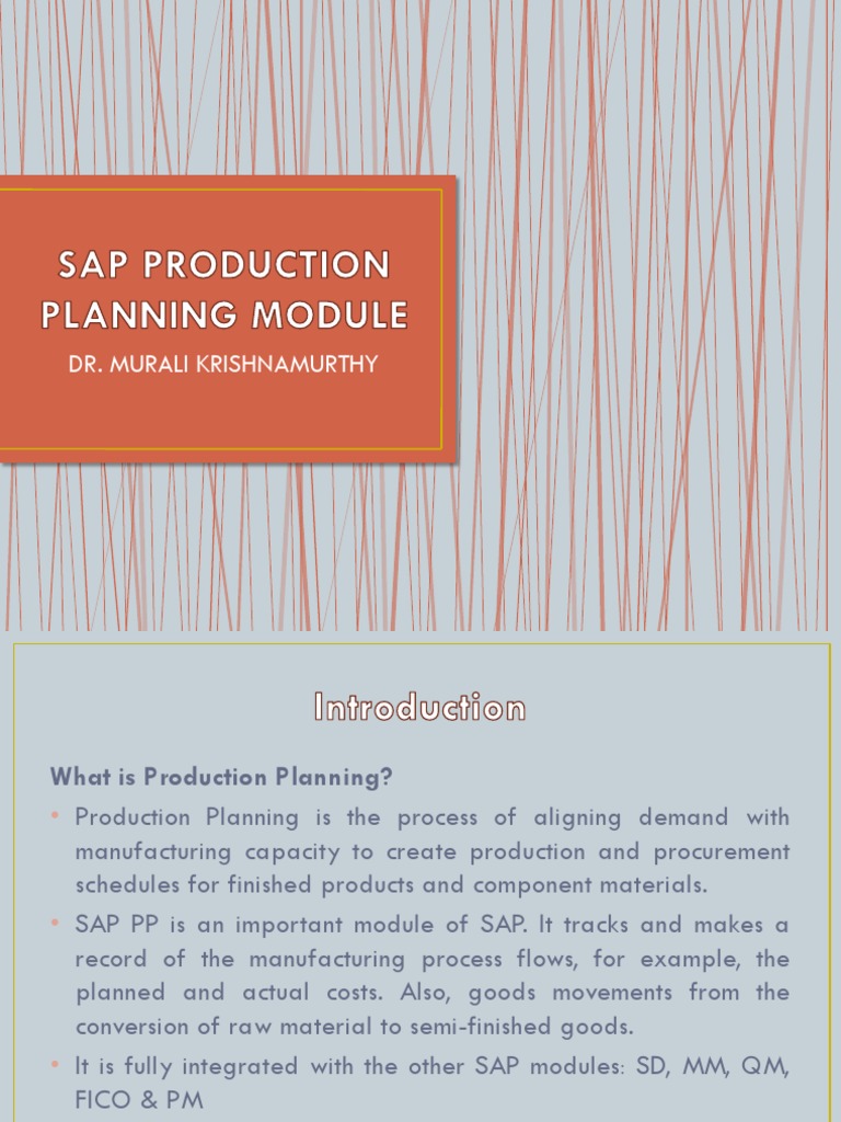 L6 Sap Production Planning Module | PDF