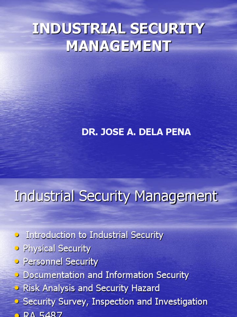 Industrial Security Management | PDF