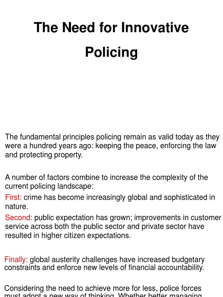 Innovative Strategies for Modern Policing | PDF