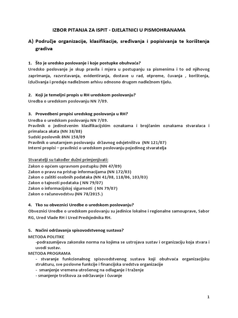 Pitanja I Odgovori | PDF