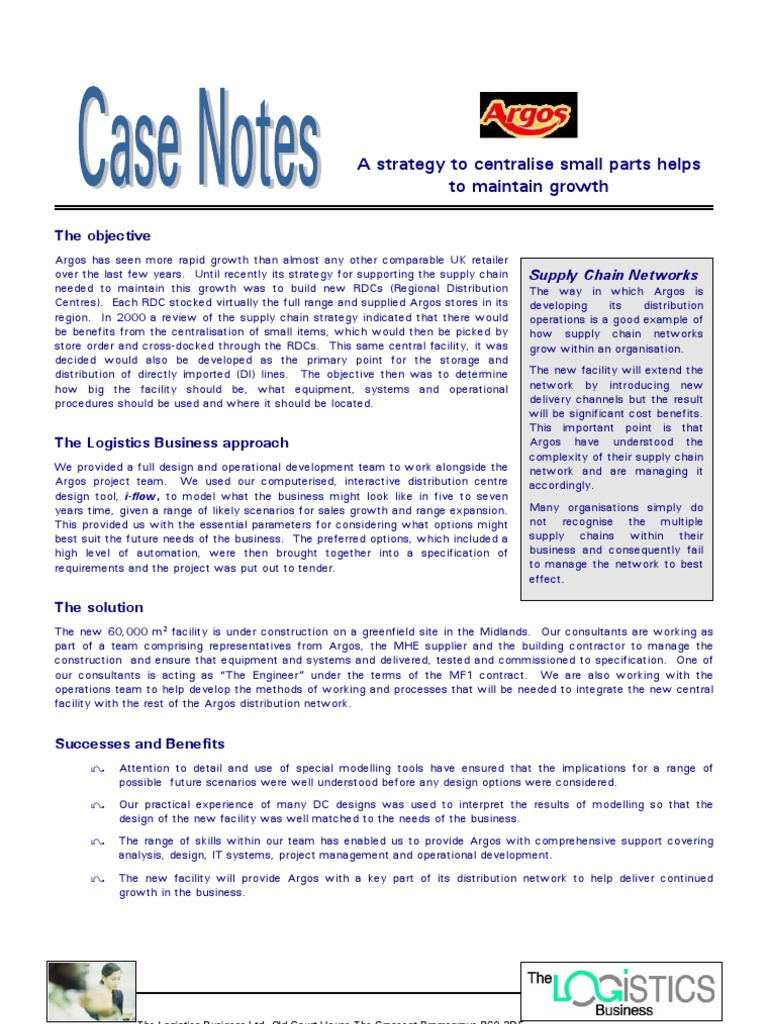 Argos Case Study | PDF | Retail | Logistics