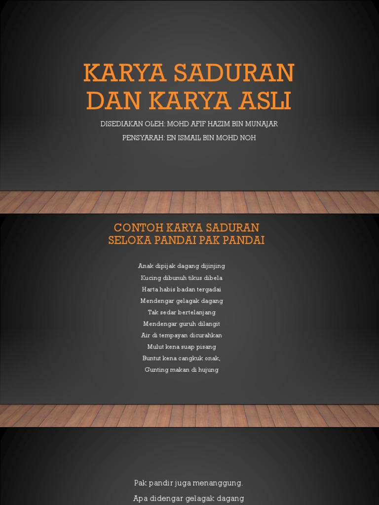 Karya Saduran Dan Karya Asli | PDF