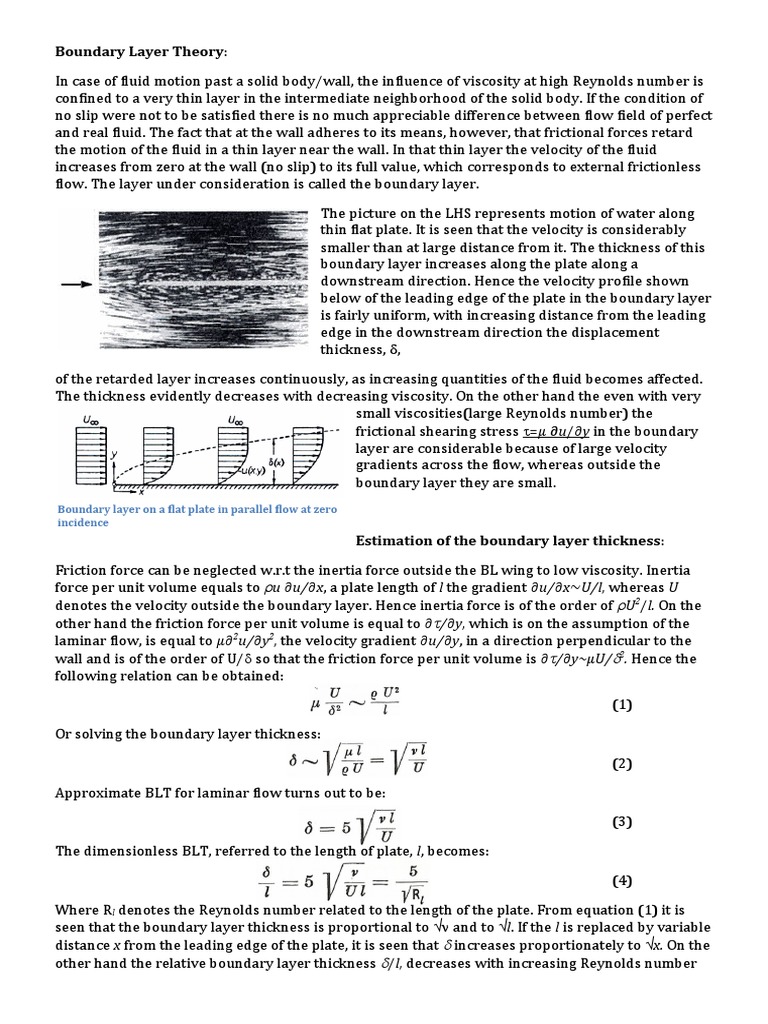 Boundary Layer Theory | Download Free PDF | Boundary Layer | Reynolds Number