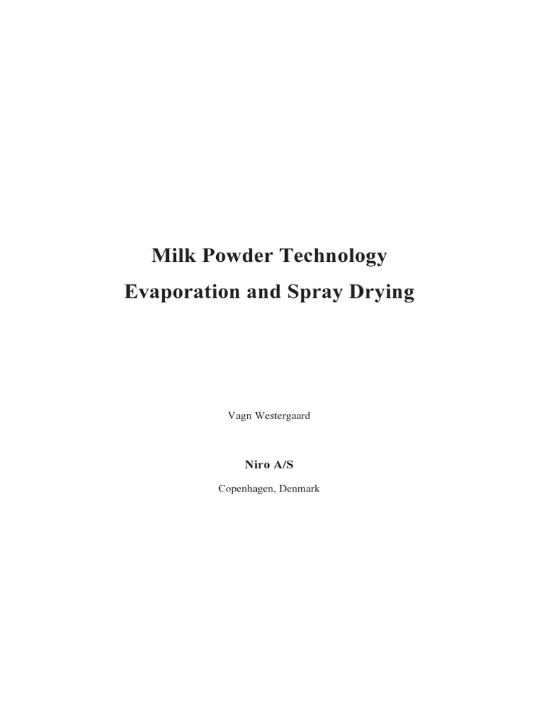 Niro Milk Powder Technology Book TOC PDF | PDF | Technology ...