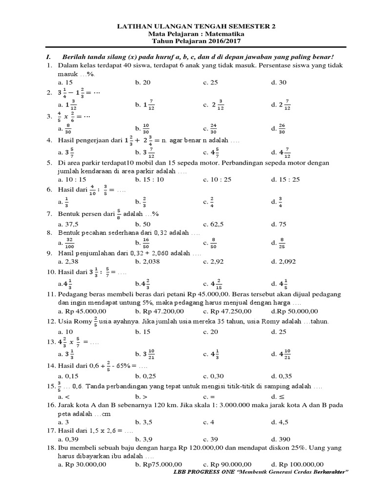 5 SD - Uts SMT 2 Mat | PDF