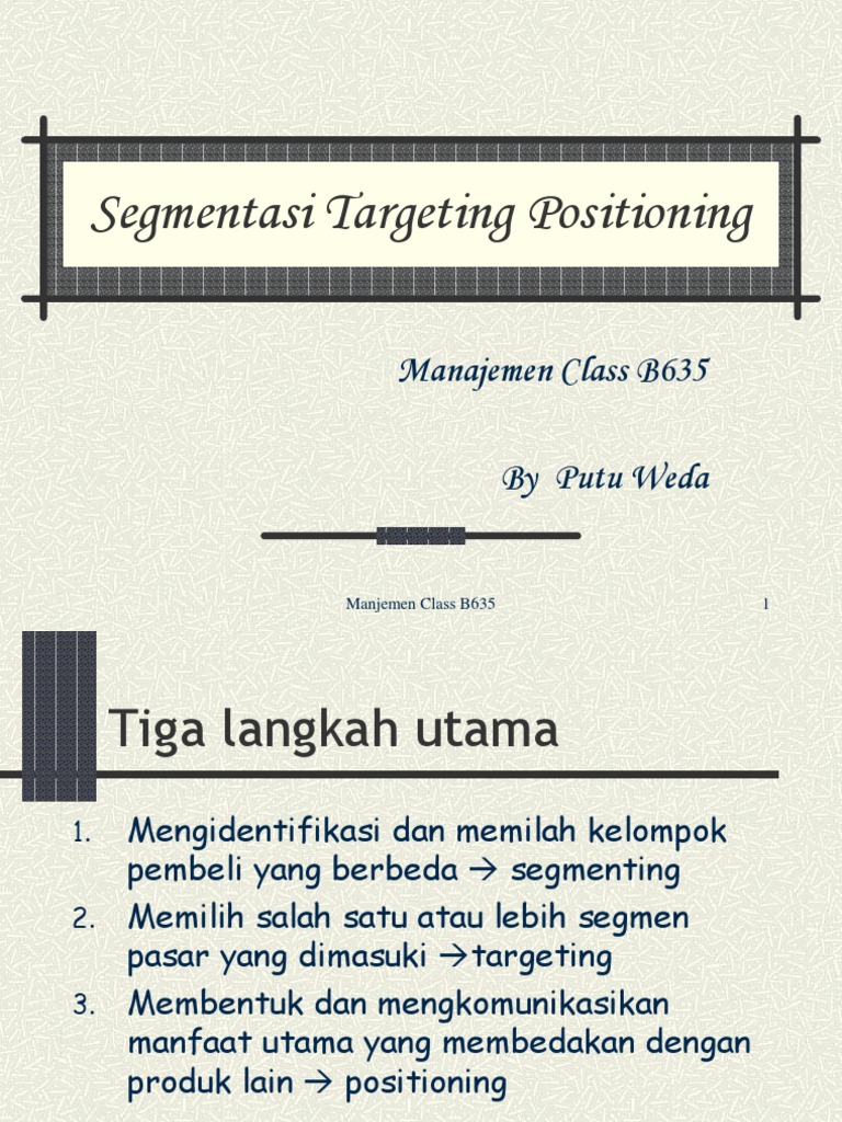 Segmentasi - Targeting - Positioning 01 | PDF | Bisnis