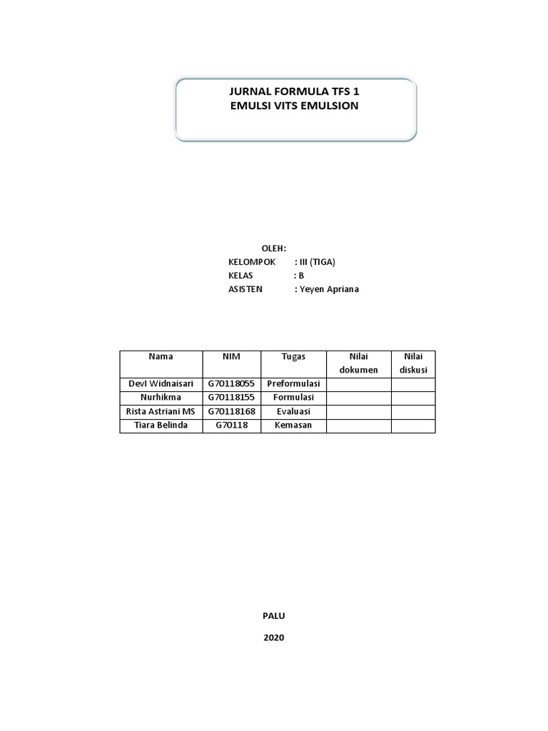 Preformulasi Emulsi Minyak Ikan KLP 3 | PDF