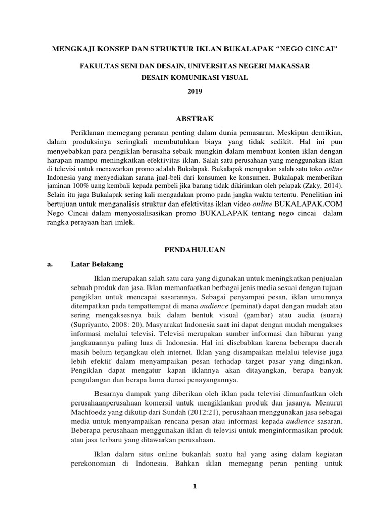 Iklan Bukalapak Nego Cincai | PDF