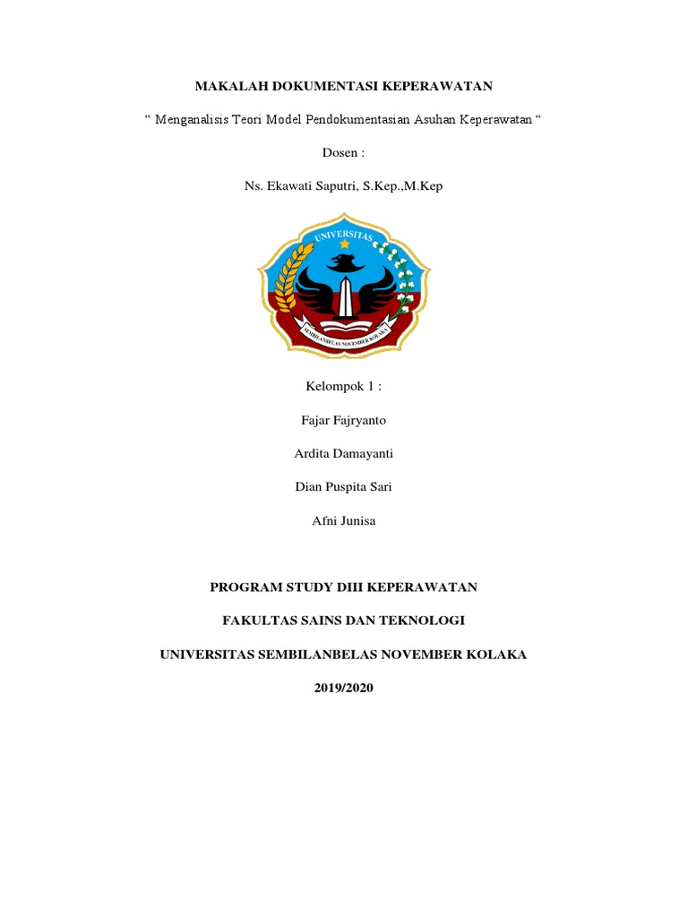 Makalah Model Dokumentasi Keperawatan | PDF | Pengembangan Diri | Kesehatan Holistik