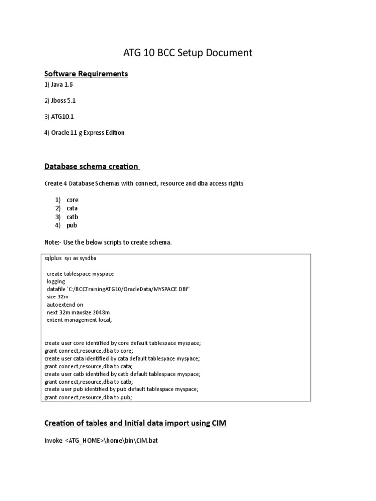 ATG 10 BCC Setup Document | PDF