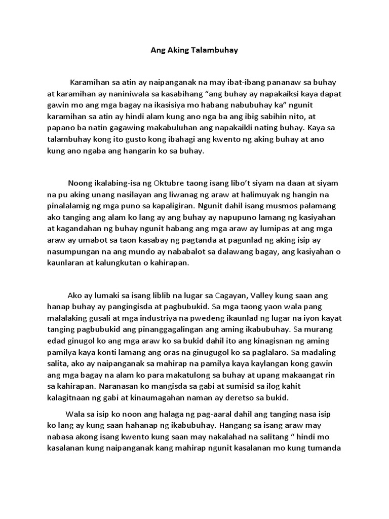 Ang Aking Talambuhay | PDF