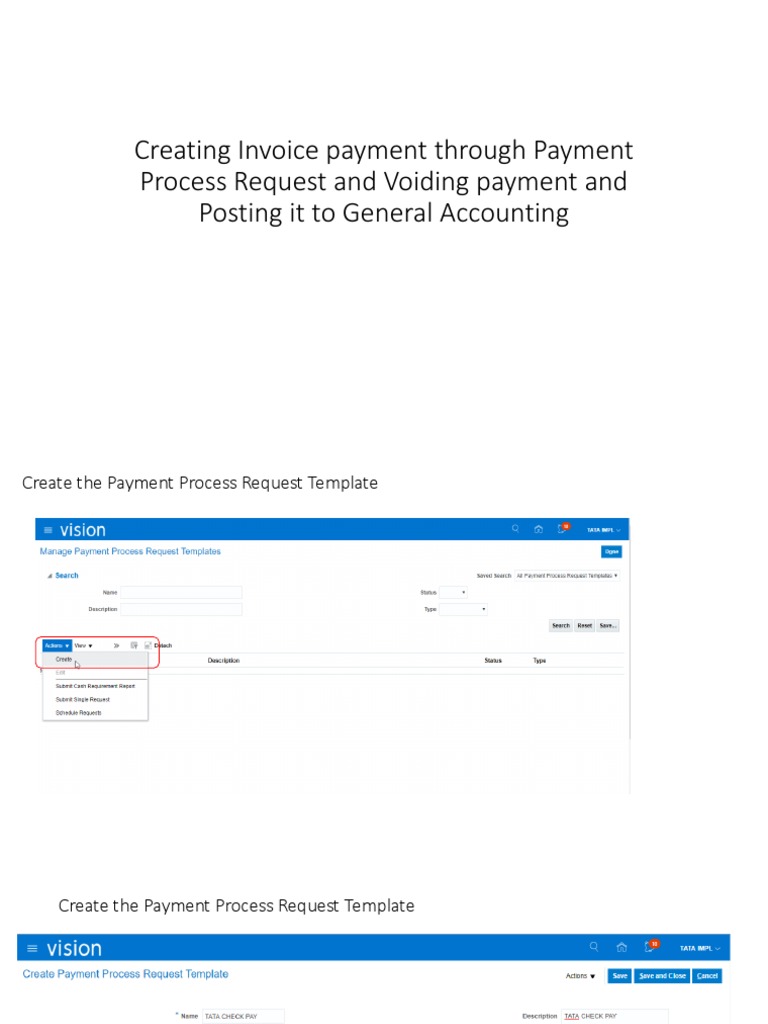 Payment Process Request Process in Fusion | PDF