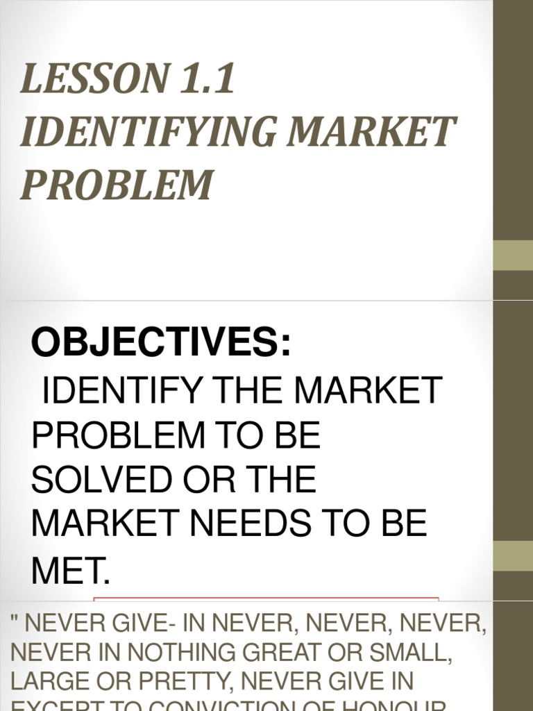 Identify Market Problem | PDF