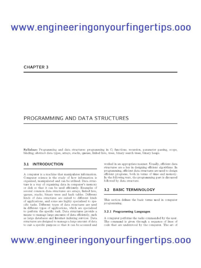 Chapter-3 Programming and Data Structures PDF | PDF