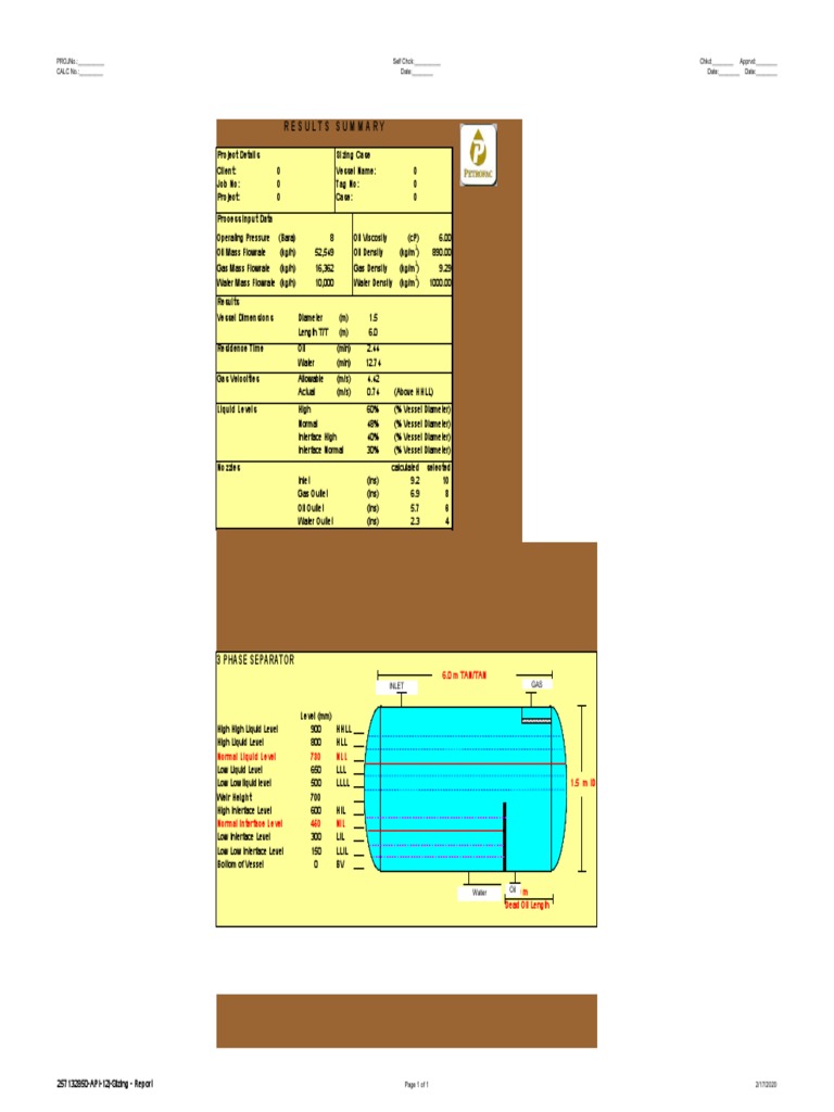 API 12j Sizing | PDF