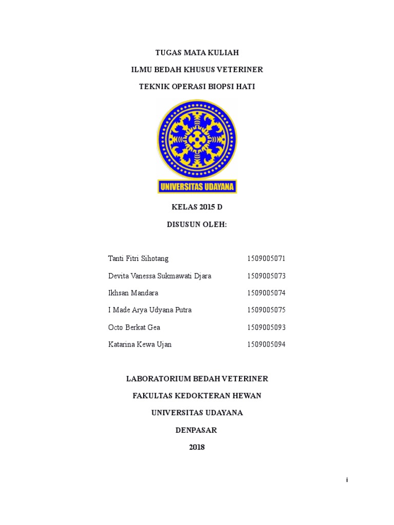 Teknik Biopsi Hati pada Hewan | PDF | Kesehatan Holistik | Sains ...
