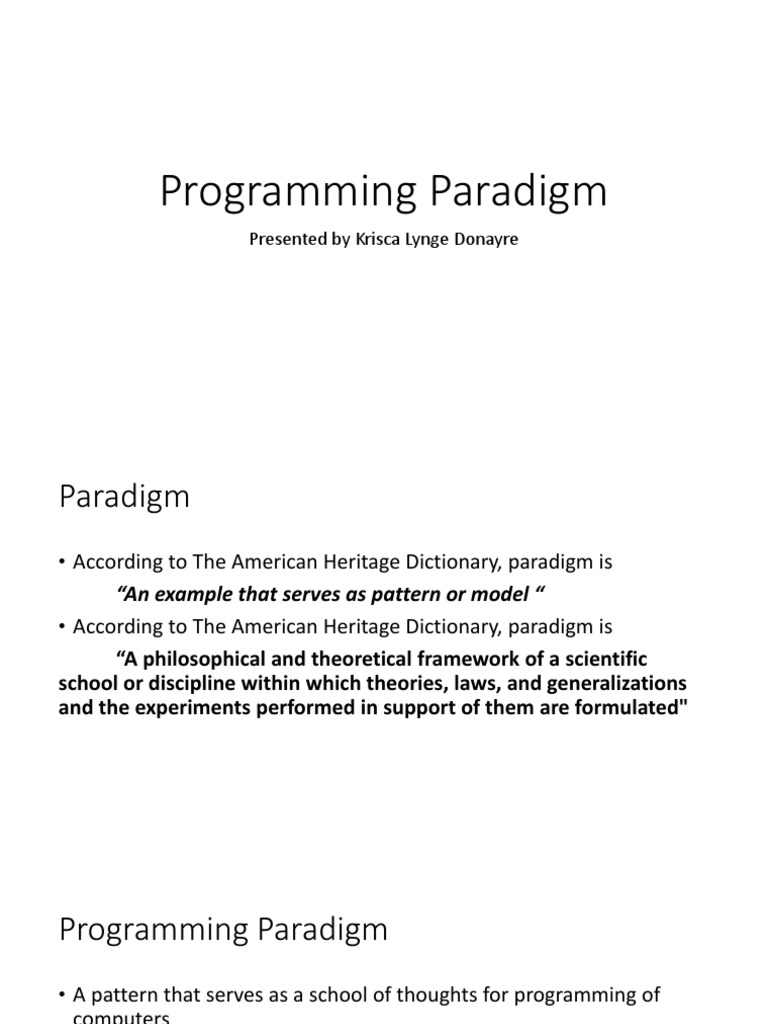 Programming Paradigm | PDF