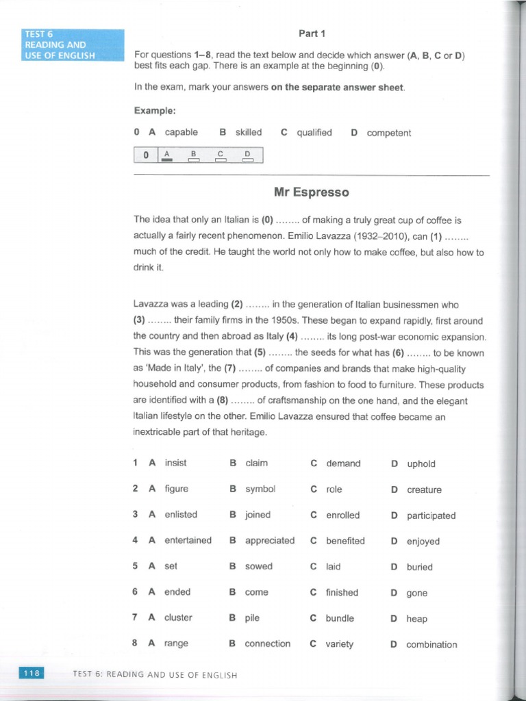 CAE Practice Test Reading | PDF