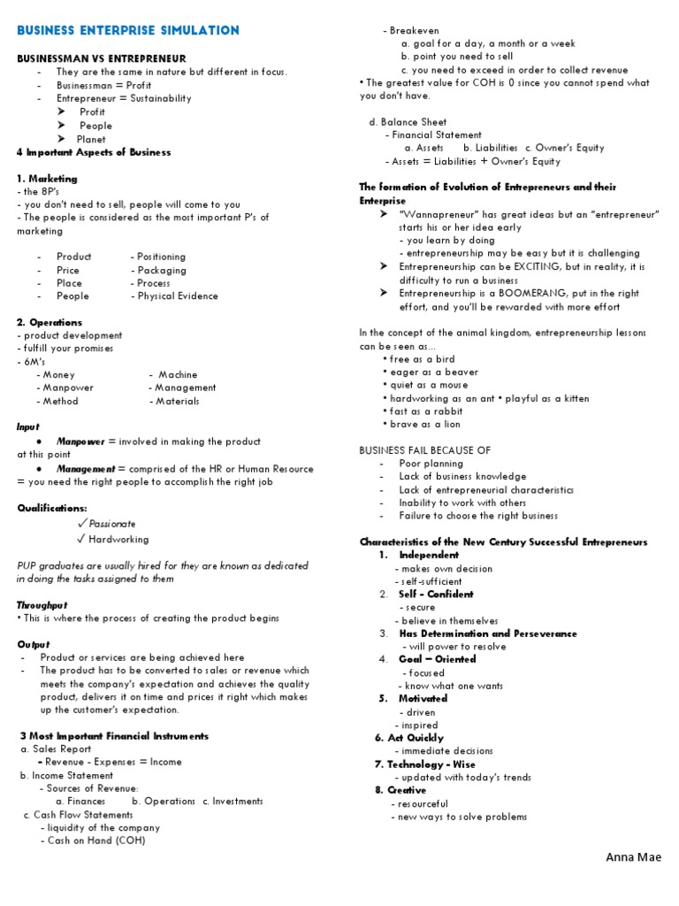 Business Enterprise Simulation | PDF