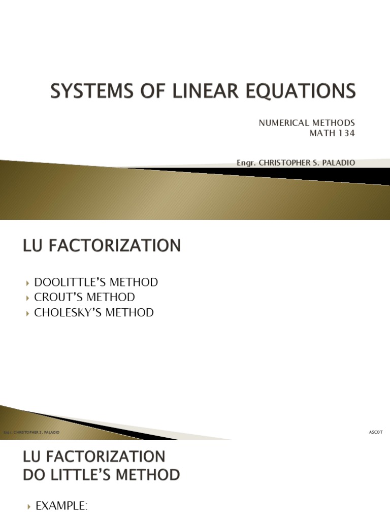 Lecture 1 - Linear Equation | PDF