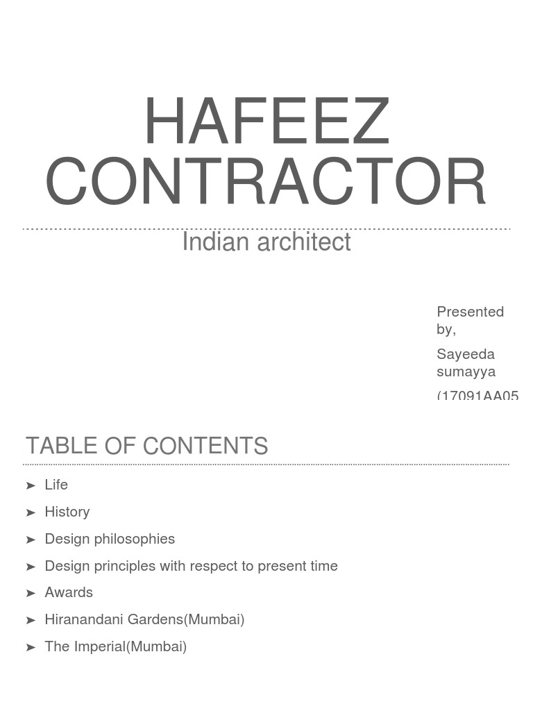 History Hafeez Contractor | PDF