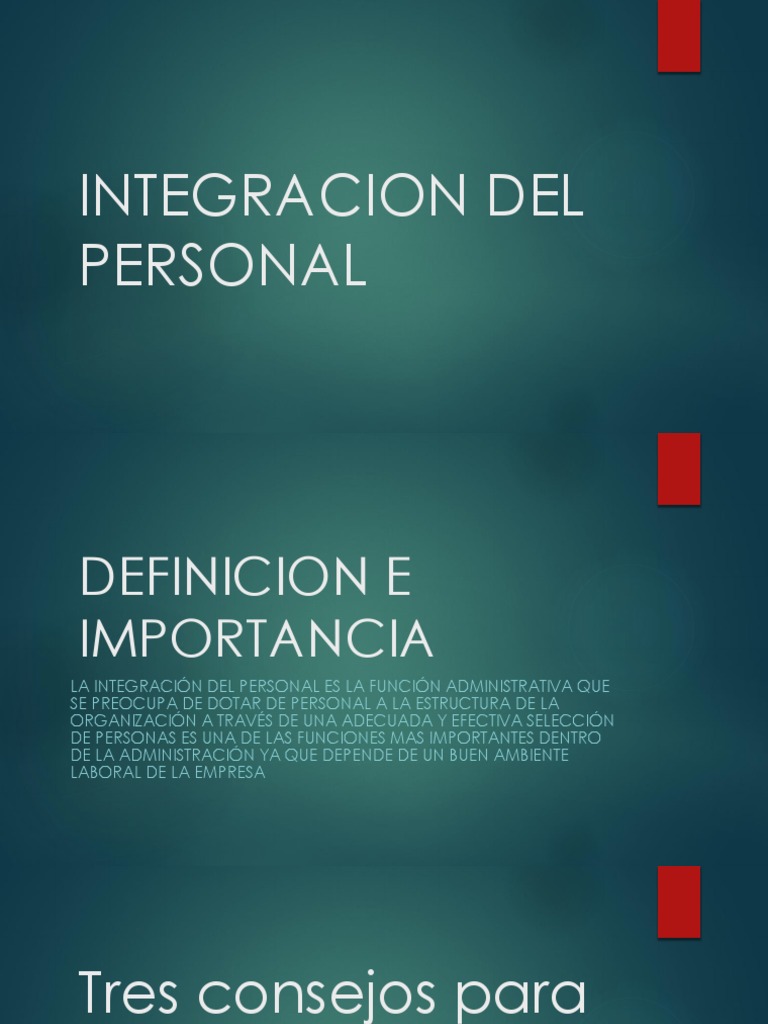 Integración y Gestión del Personal Efectiva | PDF | Crecimiento ...