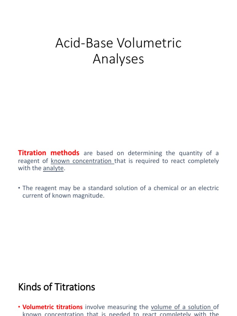 Unit 6 Acid and Base Volumetric Analysis New | PDF | Teaching Methods ...