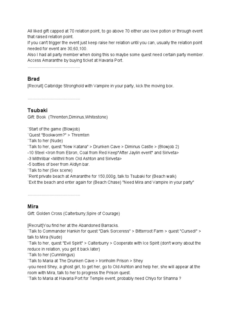 Renryuu Ascension All Scene Obtaining Guide. | PDF