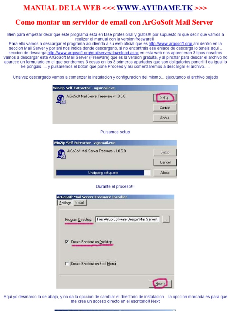 Como Montar Un Servidor de Email Con Argosoft Mail Server - Manual ...