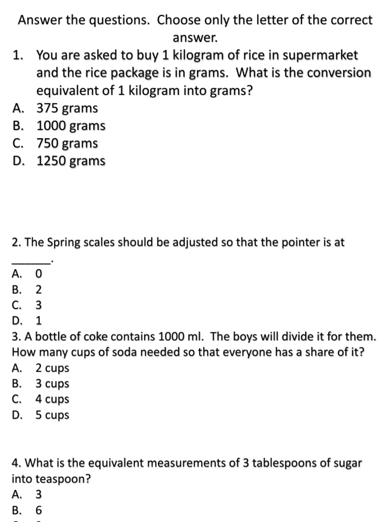 Measurement of Ingredients Accurately | PDF