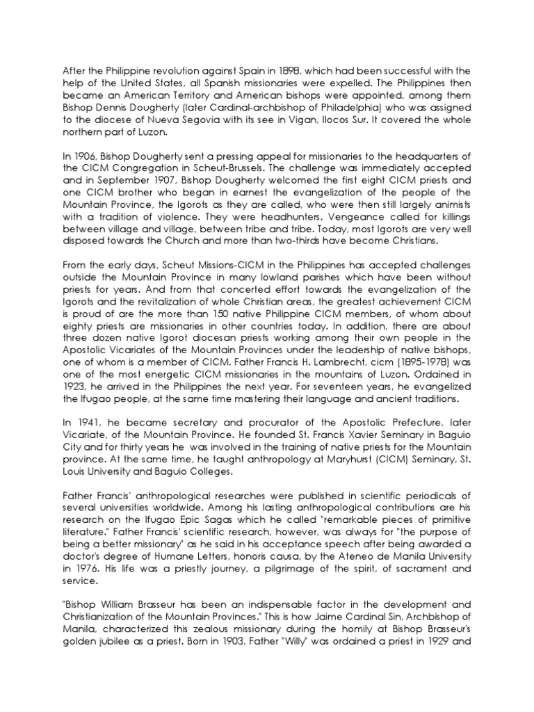 Cicm in Philippines | PDF