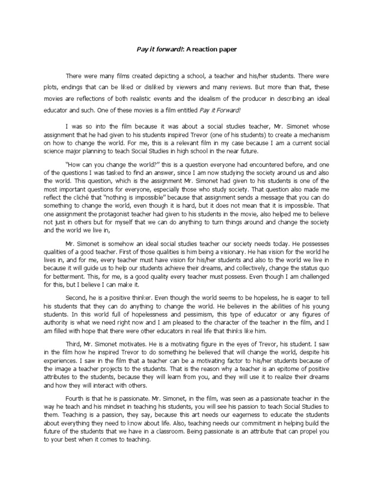 Pay It Forward | PDF