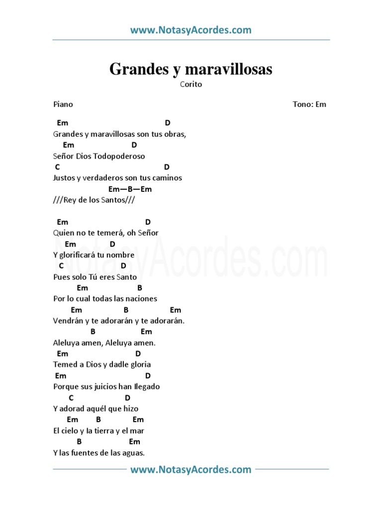 Grandes y Maravillosas Coro | PDF