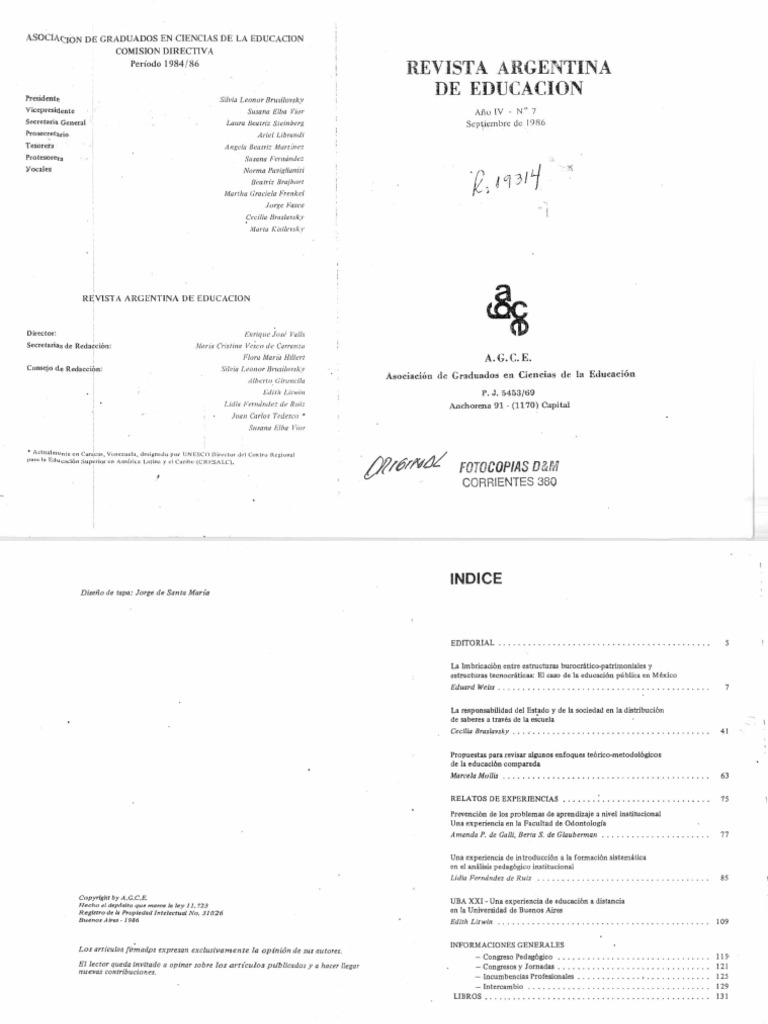 Braslavsky La Responsabilidad Del Estado y La Sociedad en La ...