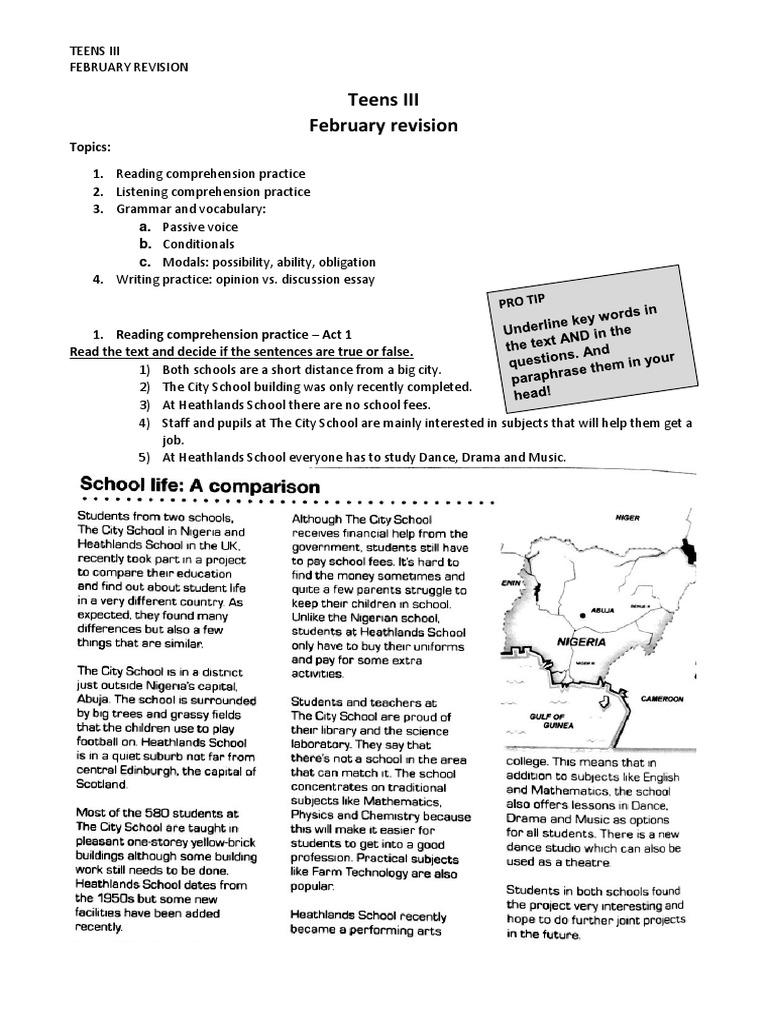 ESL Pre-Intermediate Level Revision | PDF