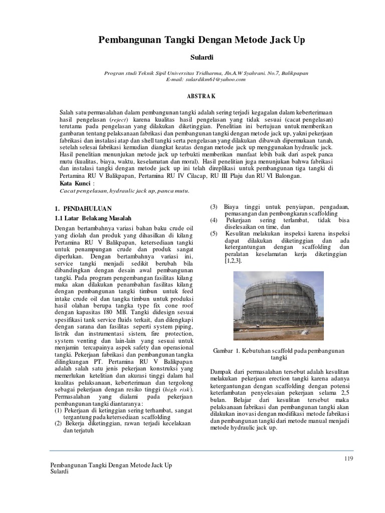 Pembangunan Tangki Dengan Metode Jack Up | PDF