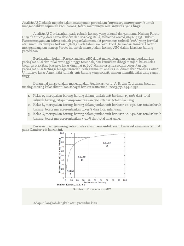 Analisis ABC Adalah Metode Dalam Manajemen Persediaan | PDF