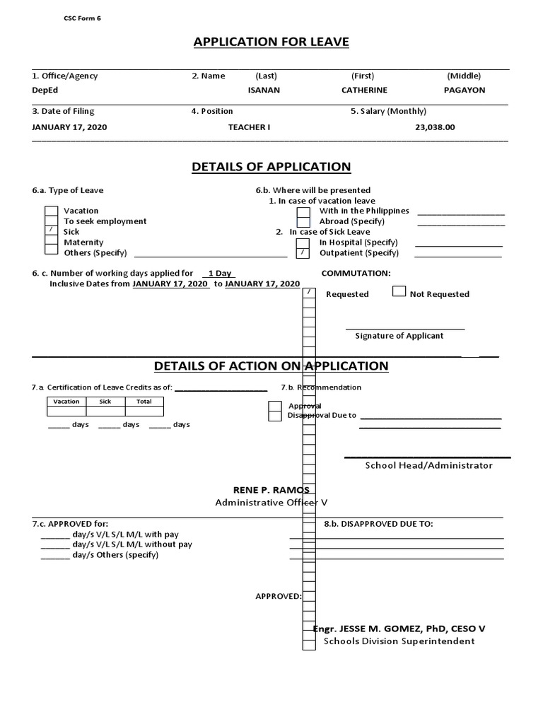 Form 6 (Application For Leave) | PDF