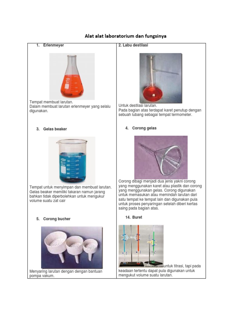 Alat Alat Laboratorium Dan Fungsinya | PDF
