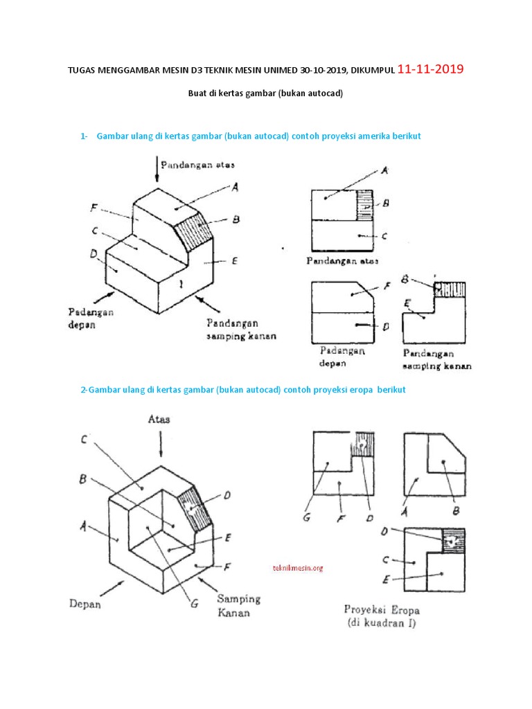 Tugas Menggambar Mesin D3 Teknik Mesin Unimed 30 PDF | PDF