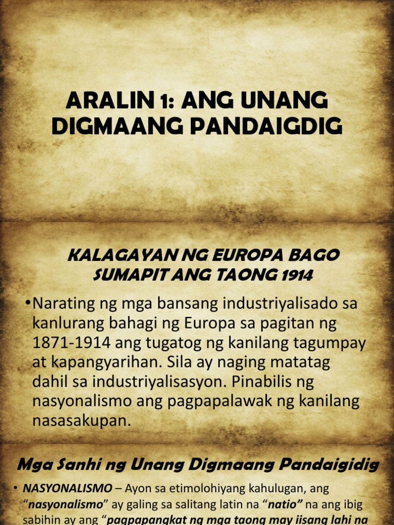 Unang Digmaan | PDF
